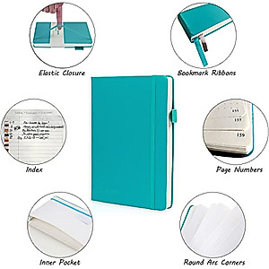 feela Dotted Journal Kit, Dot Grid Journal Hardcover Planner Notebook Set For Beginners Women Girls Note Taking with Journaling Supplies Stencils Stickers Pens Accessories, A5, 224 Pages, Teal