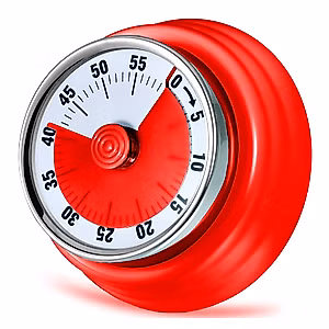 Kitchen Timer, Kitchen Countdown Cooking Timer Reminder No Battery Required Magnetic Time Management Timer Red