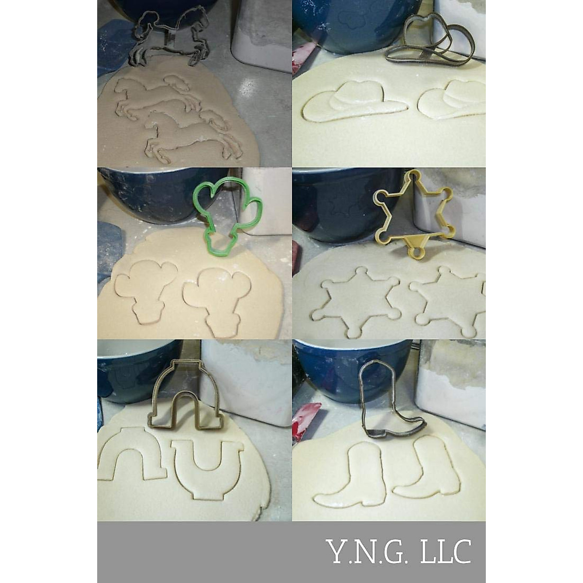 WILD WEST KIT HORSE SHOE CACTUS COWBOY HAT BOOT SHERIFF SET OF 6 COOKIE CUTTER USA PR1105