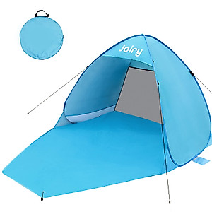 Beach Tent Pop-up 65 x 58 x 43 inches Sun Shelter UPF 50+ Portable Outdoor Sunshade for Baby Kids Easy Setup and Fold Back with Carry Bag