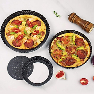 9 in Pizza Pan with Holes for Oven, Non-stick Bakeware Pizza Tray with Removable Bottom