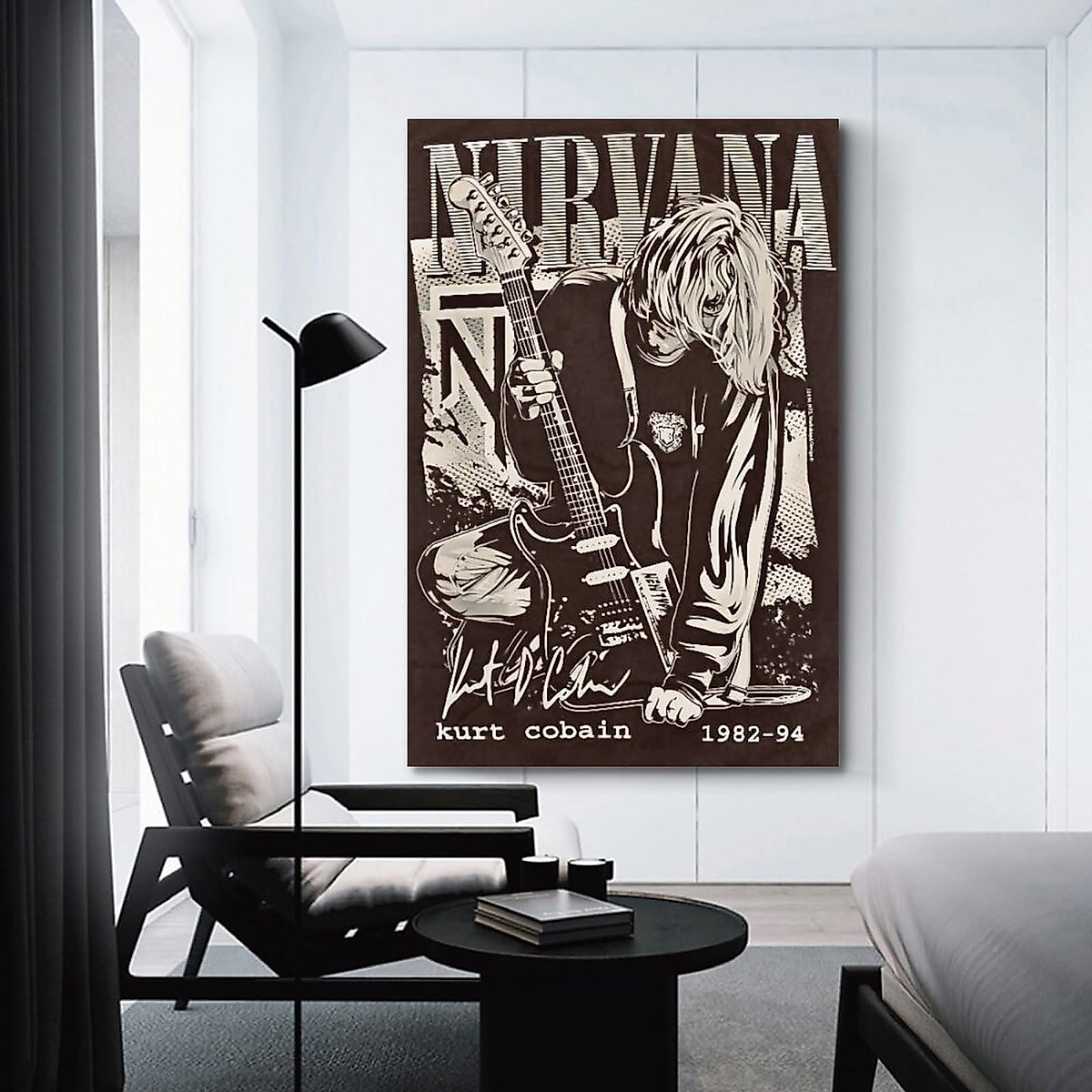 CZOURPVU NIRVANA Poster Kurt Cobain Poster Band Poster Rock Poster Poster Art Decor Painting Aesthetic Wall Art Canvas for Bedroom Decor 12x18inch(30x45cm) Style-3