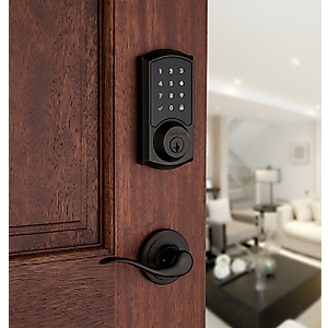 Kwikset 99160-021 SmartCode 916 Traditional Smart Lock Touchscreen Electronic Deadbolt Front Door Lock with SmartKey Security and Z-Wave Plus in Venetian Bronze