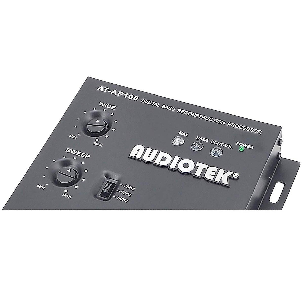 Audiotek AT-AP100 1/2 Din Car Audio Digital Bass Processor & Sound Restoration, Crossover for Car Subwoofer Tuners w/Bass Knob Input 15V RMS and Maximum Output 13.5V Peak