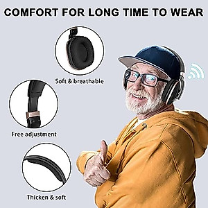 Daysnew Wireless Headphones for TV with 2.4G RF Transmitter charging Dock, 100FT Range, Plug and Play, High Volume TV headphones wireless for seniors, 20Hrs Playtime, No Delay, Support Optical/RCA/AUX