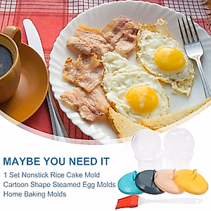 4 Pack Egg Poacher with Brush Egg Cooker Hard Boiled Eggs without Shell Egg Poaching Cups Egg Boiler Egg Maker For Breakfast Sandwiches