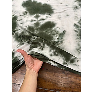 Tie Dye Jersey Knit Fabric by The Yard - 4 Way Stretch - Stretch Material for Sewing - Polyester-Cotton Stretch Fabric by The Yard - 58 Inch Width (Hunter Green and White)