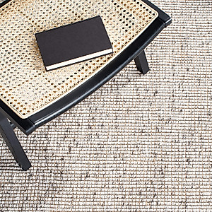 SAFAVIEH Natural Fiber Collection Area Rug - 5' x 8', Silver & Natural, Handmade Woven Fringe Jute, Ideal for High Traffic Areas in Living Room, Bedroom (NF826G)