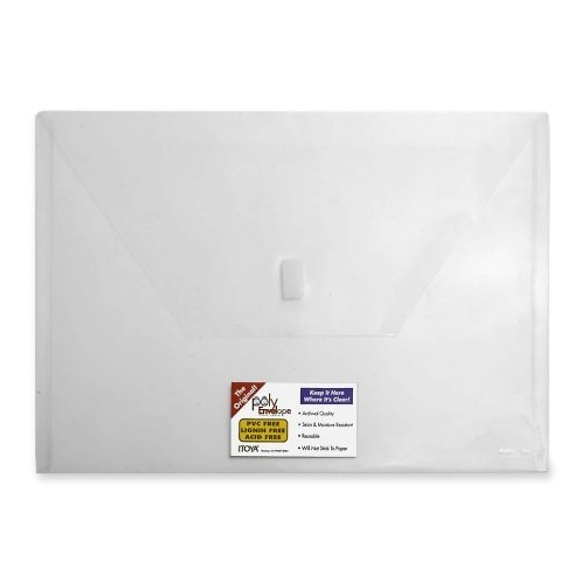Wholesale CASE of 25 - Itoya Transparent Hook/Loop Closure Poly Envelopes-Poly Envelopes,13"x9-3/8", Clear
