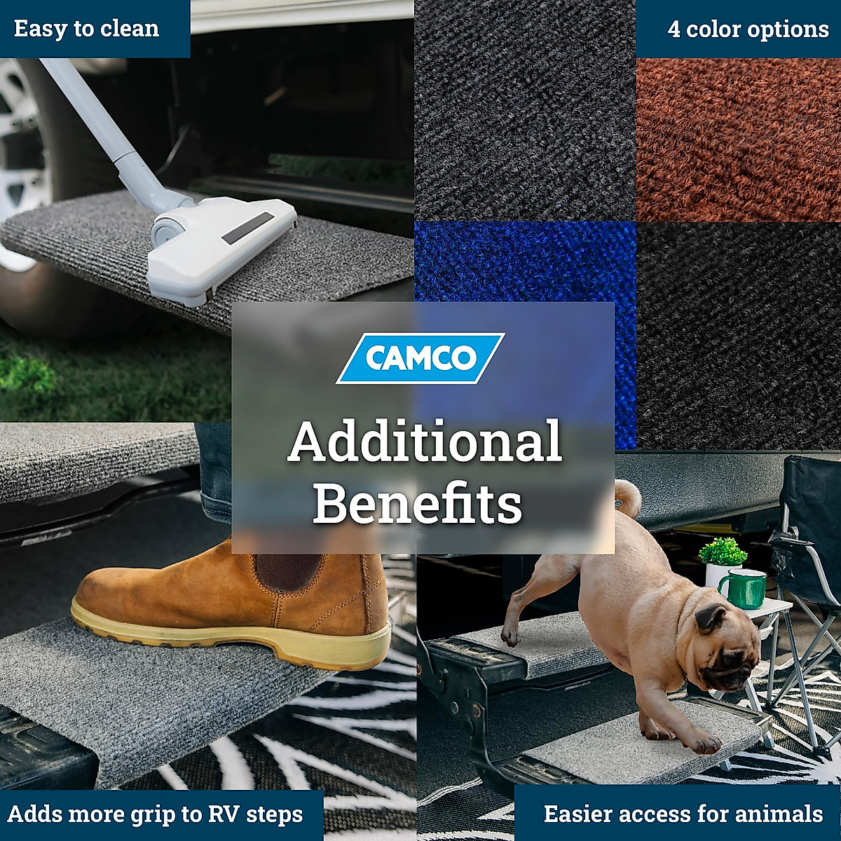 Camco 42925-A Gray 18 Inch 42925 18" Rv Step Rug-Grey