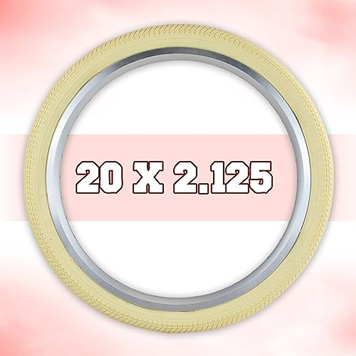 WEEROCK 20 Inch Bicycle Tire,Bike Tyre for 20 Inch Bicycle, BMX, MTB Mountain Bike,Child Kid Bike,Tricycle,Crusier Bicycle,Student Bike, Beige