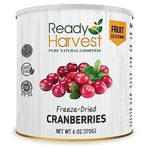 Ready Harvest Cranberries Dried Fruit Freeze-dried Fruit, Unsweetened, Freeze-dried Food Pantry Staples Survival Food, Bug Out Bag Backpack, Camping Essentials, #10 Can | 25-year shelf life 170g