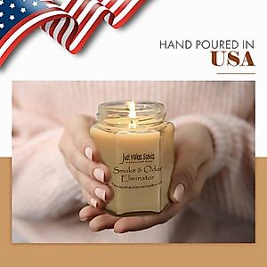 Smoke and Odor Eliminator Candle - Odor Eliminating Scented Candles for Home - Neutralizes Cigarette, Food, and Pet Smells | Natural Soy Wax Candle, Hand Poured in The USA