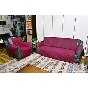 RBSC Home 30 Inch Recliner Cover - Burdungy 100% Waterproof Anti-Slip Large Recliner Slipcovers for Pets, Dogs, Cats and Kids, Washable Protector (30" Burgundy)