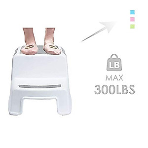 2 Step Stool for Kids(2 Pack,Pink) - Toddler Step Stools for Toilet Potty Training, Bathroom and Kitchen - Slip Resistant Soft Grip for Safety, Stackable