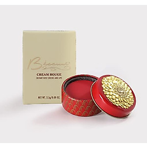 Besame Cosmetics | Crimson Cream Rouge - 1938 | Cream Blush for Cheeks + Lips with Long Wearing Matte Finish | Vintage Makeup in Reusable Tin | 2-in-1 Lip and Cheek Tint | Vegan Makeup Blush