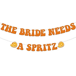 The Bride Needs A Spritz Banner, Aperol Spritz Bridal Shower Decorations, Love at First Spritz Banner, Cocktail Wedding Party Decorations Orange Glitter