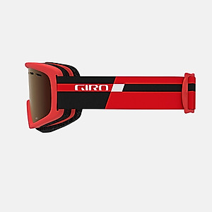 Giro Rev Youth Snow Goggles - Black Red Podium Strap with Amber Rose Lens (2021)