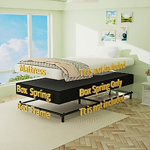 Twin Box Spring, 10 inch Box Spring for Twin Bed, Heavy Duty Metal Bed Frame with Fabric Cover, 3000lbs Max Weight Capacity Bed Base Mattress Foundation, Easy Assembly, Noise Free, Black