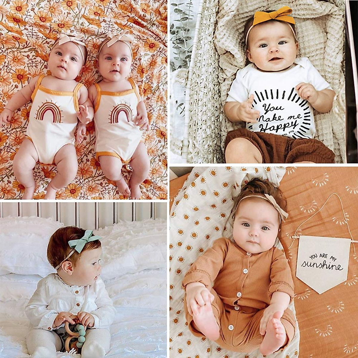 Prohouse 16PCS Baby Nylon Headbands Hairbands Hair Bow Elastics for Baby Girls Newborn Infant Toddlers Kids