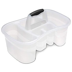LavoHome Bath Caddy Tote with Divided Compartments and Handles for Organizing, Storing & Carrying Cleaning Supplies and Bathroom Accessories (Portable Bath Caddy)