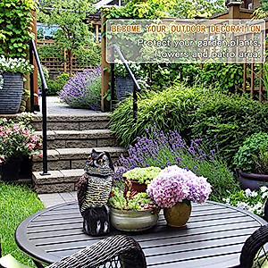 Hedoc Fake Owl Decoys to Scare Birds Away, Rotating Head Sculptures, Nature Enemy Scarecrow Plastic Statues, Pest Repellent, Bird Control and Pigeon Deterrent Outdoor Yard, Garden Protectors