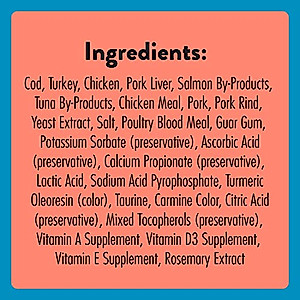 TEMPTATIONS Meaty MixUps Savory Cat Treats, Salmon & Tuna Flavor, 4.12 oz. Pouch