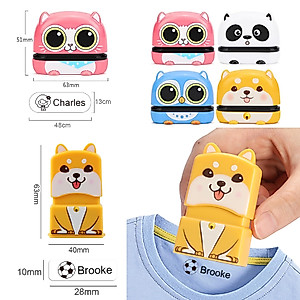 Name Stamp for Clothing Kids, kiddo Stamp - Customized Name Stamp, School Waterproof Labels for Boy and Girl, 16 Personalized Styles & 36 Cartoon Pattern