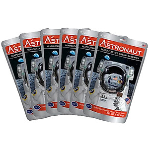Astronaut Foods Freeze-Dried Ice Cream Sandwich, NASA Space Dessert, Neapolitan, 6 Count