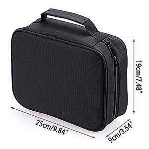 BTSKY Double-Ended Art Marker Carrying Case Organizer for Lipsticks-40 Slots Canvas Zippered Markers Storage(Black)