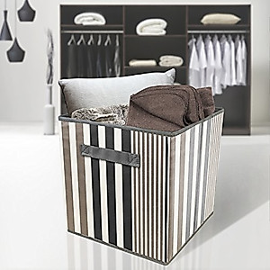 Sorbus® Foldable Storage Cube Basket Bin, Vertical Stripe Line Pattern
