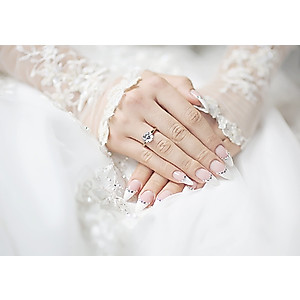 Bcughia CZ Engagement Rings for Women, Promise Rings for Women Cubic Zirconia Sterling Silver Round Zircon with 4 Claws Christmas Ring for Woman