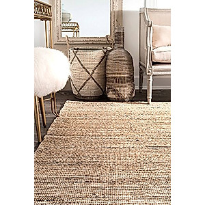 nuLOOM Emery Hand Woven Jute Area Rug, 5' x 8', Natural