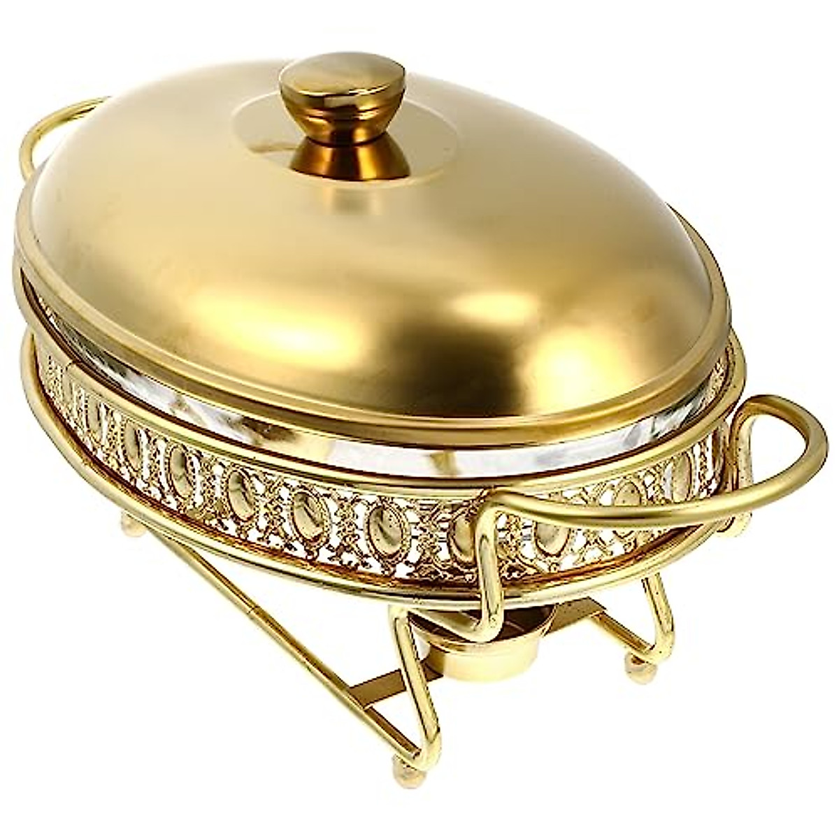 DOITOOL Buffet Food Tray Stainless Steel Chafing Buffet Dish Oval Chafer Full Size Food Warmer Heating Pan Large Capacity Serving Tray with Lid for Home Restaurant Canteen Warm Buffet Server