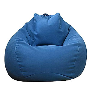 Stuffed Animal Storage Bean Bag Cover (No Filler) Extra Soft Beanbag Seat Chair Covers-Cotton Linen Memory Foam Beanbag Replacement Cover for Adults Kids Without Filling