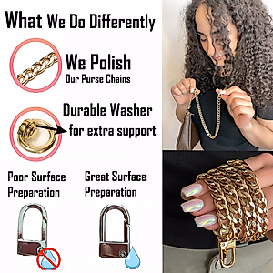 NEXT FASHION Purse Chain Strap Handle Shoulder Crossbody Metal Replacement 20CM - 120CM Selecting (Gold, 48" / 120cm)