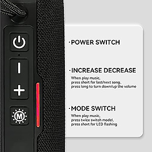 TOR-OLE Bluetooth Speakers-IPX6 Waterproof Wireless Speaker, Clear Sound Quality Outdoor Speakers Bluetooth, 100 Sq. Ft. Link Range Portable Bluetooth Speakers, Suitable for Beach Party, BBQ, Camping