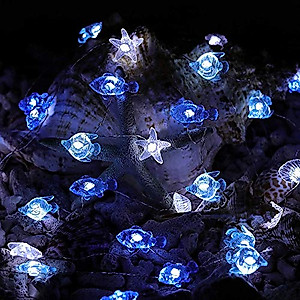 Seafish Shell Decorative String Lights 13.1 Ft 40LED Weatherproof Battery Operated 8 Modes Fairy Lights for Holiday Parties Bedrooms Weddings Gardens(Seafish Shell)