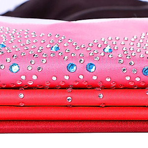 BAOHULU Gymnastics Leotard for Girls Shiny Diamond Ballet Dance One Piece B180_Red_10A