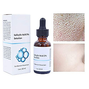 Luxsea Salicylic Acid 2% Solution Face Serum Shrink Pores Hyaluronic Acid Serum Gentle Exfoliating for Smoother & Clearer Skin, Treats Rosacea, Blackheads, Clogged Pores, Dullness, Oily Acne Skin