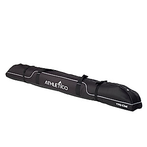 Athletico Diamond Trail Padded Ski Bag - Single Ski Travel Bag to Transport Skis (Black, 170cm)