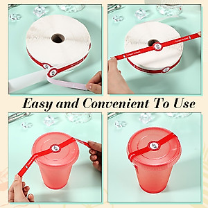 Skyygemm Safe Secure Tamper Evident Seals Stickers for Drink Lids 1" x 9" Food Delivery Stickers Sealed for Freshness Labels Drink Food Tamper Proof Stickers Tamper Evident Tape (Red,500 Pcs)