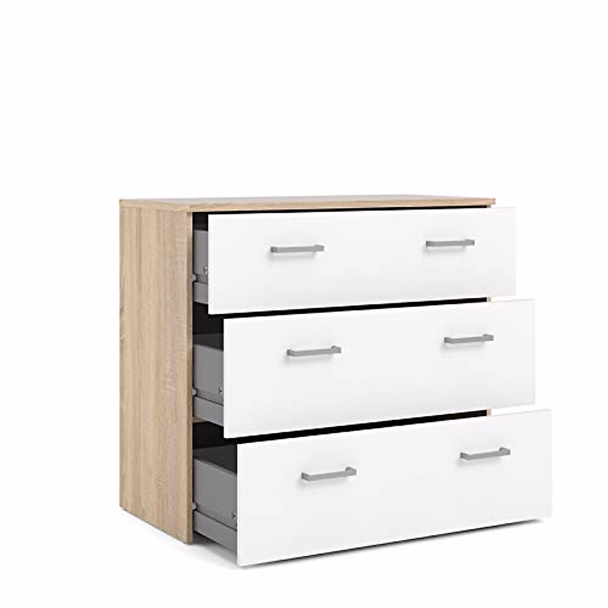 Tvilum Space 3 Drawer Chest, Oak Structure, White