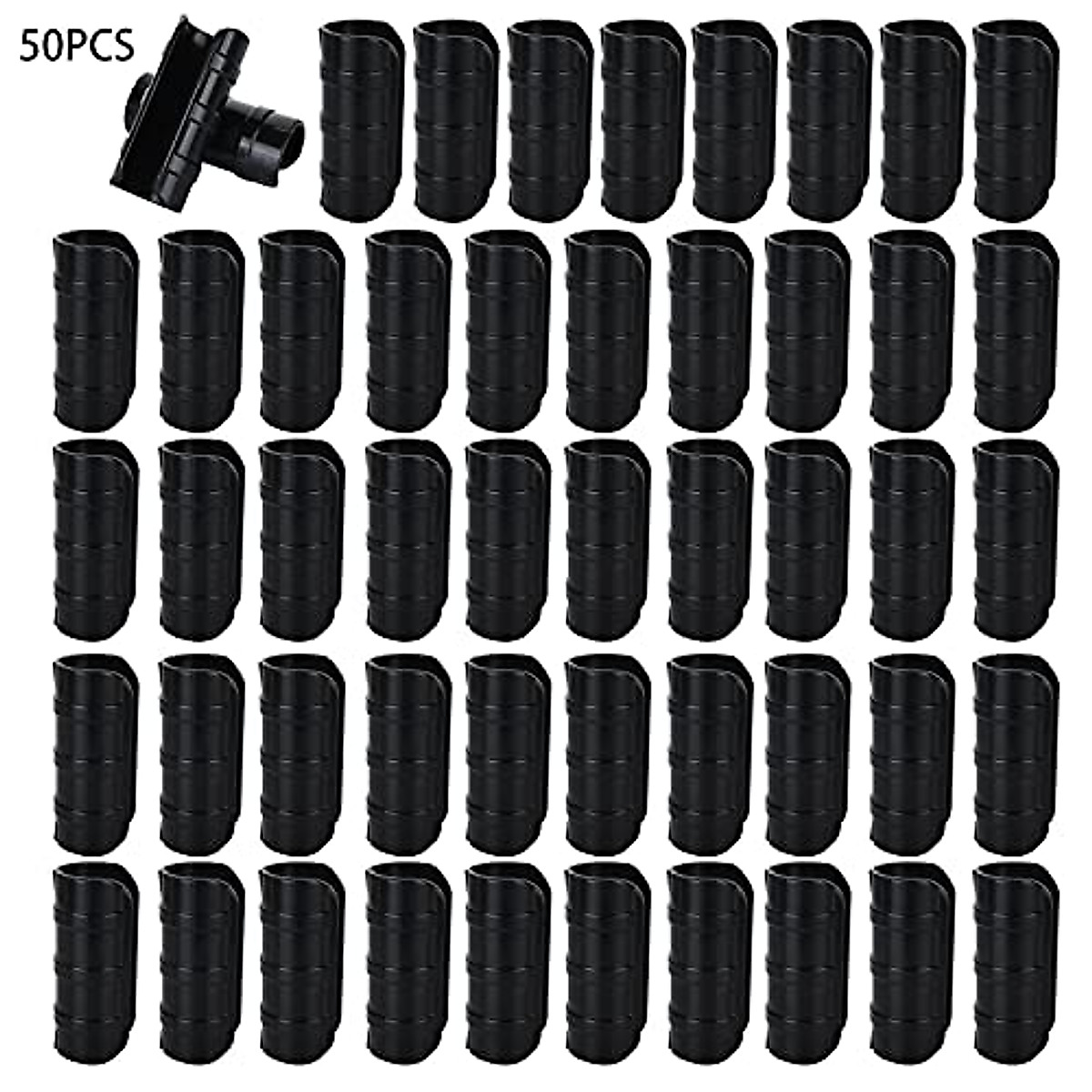 50 PCS 1 inch Greenhouse Clamps Clips 26mm Black ABS Snap Clamp Tube Clip Garden Buildings Tube Clip for Greenhouse Film, Sunshade Nets, Frame Shelters (Outer Ø 1.26”inner Ø 1”)