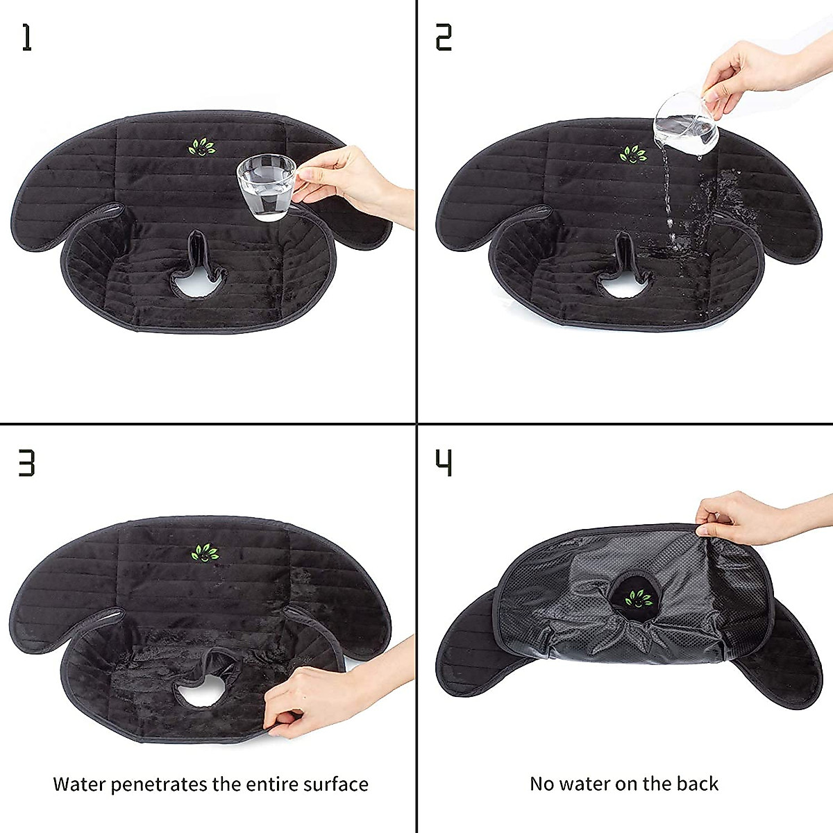 Anmas Home Piddle pad Car Seat Protector - Car Seat Saver Stroller Potty Pad, Baby Car Seat Cover, Car Seat Waterproof Liner for Potty Training Prevent Dipper Leaking 20x15 inch Black 2PCS(Black+gray）