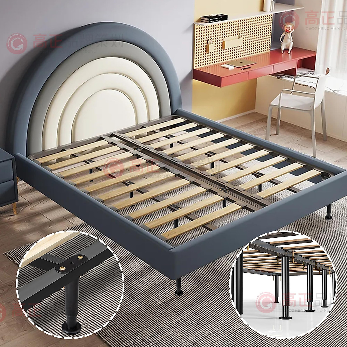 Set Of 4 Adjustable Bed Legs Replacement, Upgrade Under Bed Support Leg With Wider Base, Heavy Metal Bed Frame Center Support Legs For Platform Bed, Height 7" To 12.6" Bed Legs For Adjustable Bed Base