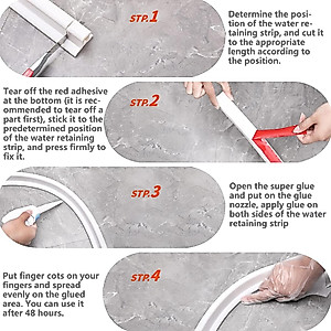 KFJZGZZ Shower Threshold Water Dam Collapsible Bath Shower Barrier,Dry and Wet Separation Water ​Barrier for Bathroom Kitchen Sink and Keeps Water Inside Threshold