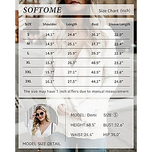 softome Womens Knitted Deep V-Neck Long Sleeve Wrap Front Loose Sweater Pullover Jumper Tops A-Beige