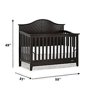 Dream On Me Ella 5-in-1 Full Size Convertible Crib in Dark Brown, Greenguard Gold Certified