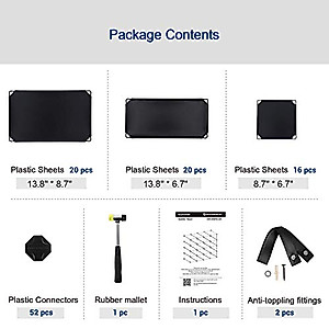 SONGMICS Shoe Rack, Space-Saving 15-Slot Plastic Storage Organizer Unit, Modular Cabinet, Ideal for Entryway Hallway Closet Garage, 44.5 x 14.2 x 34.6 Inches, Black ULPC44H